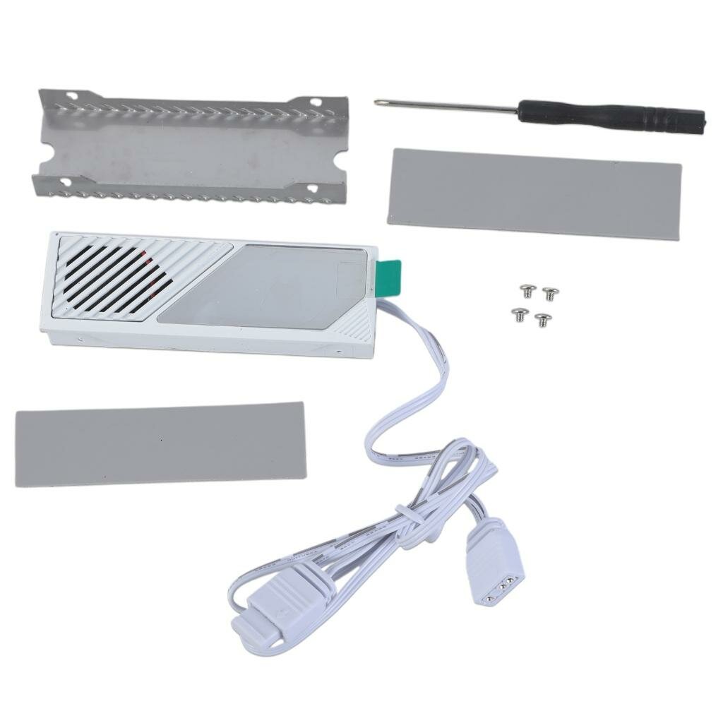 M.2 2280 радиатор с ARGB вентилятором, Белый