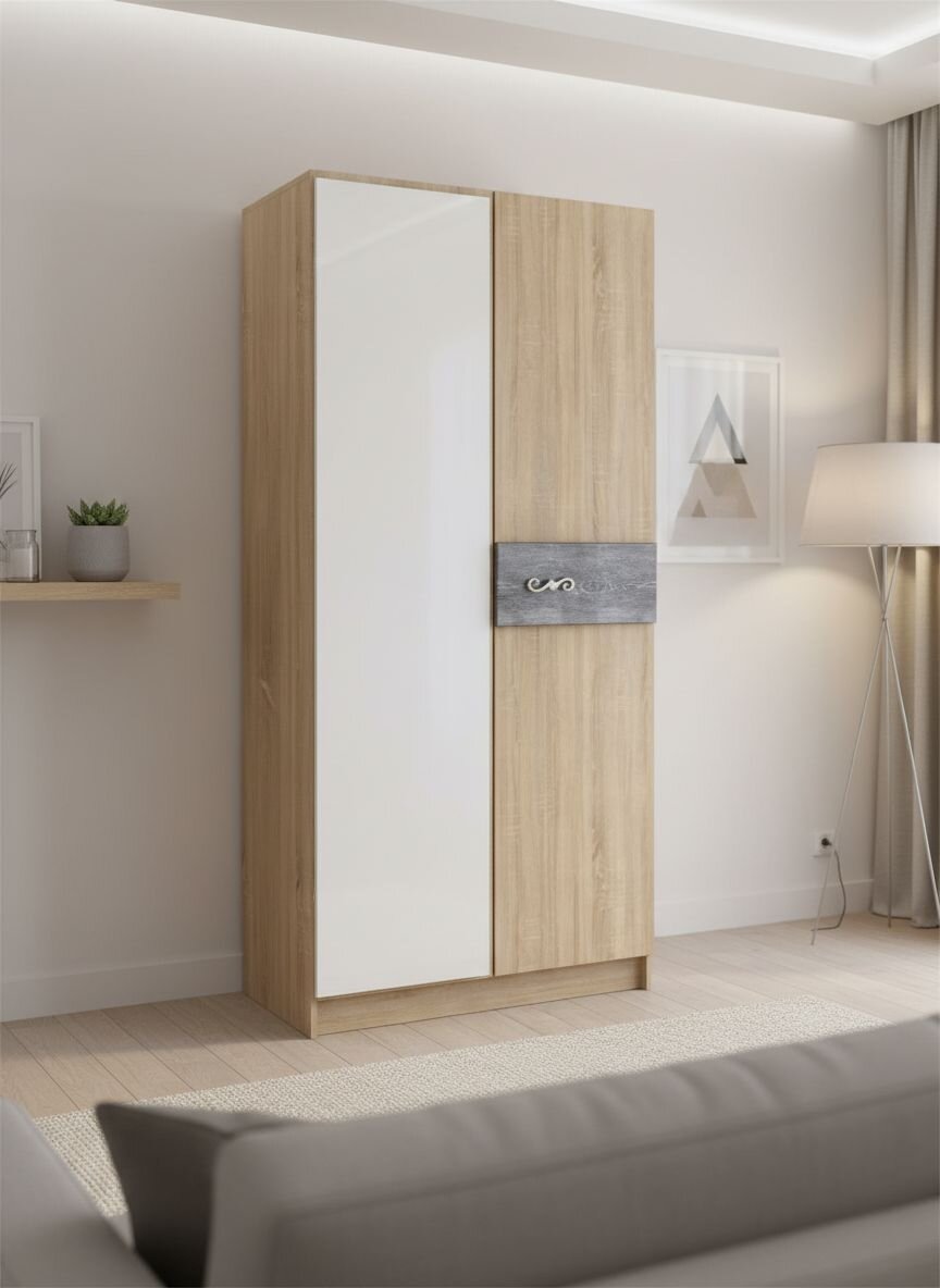 Шкаф ARNIKA "Мадлен", 2-створчатый, с ящиками, коричневый, 100х119х55 см