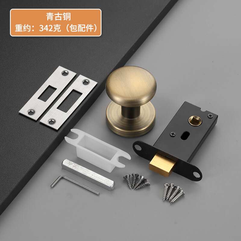 Аллюминиевый скрытый односторонний невидимый дверной замок для спальни, бесшумная домашняя дверь, фоновая стена, круглая безключевая невидимая ручка