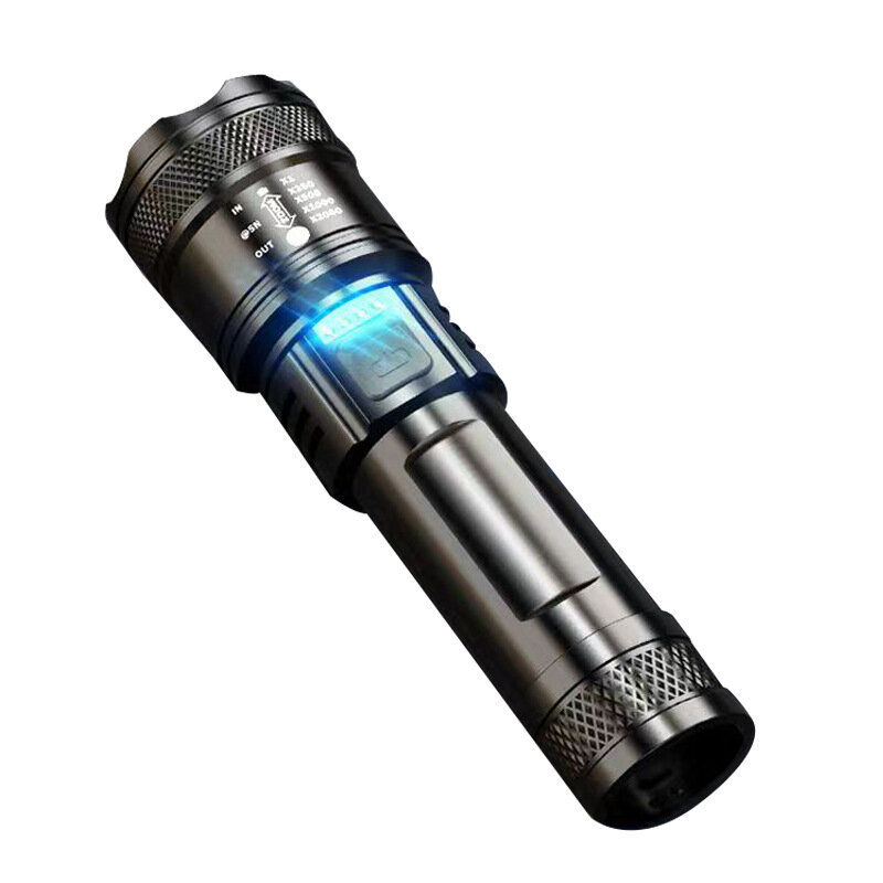 Светодиодный фонарик сильный свет наружная зарядка USB телескопическая фокусировка аварийный бытовой фонарик