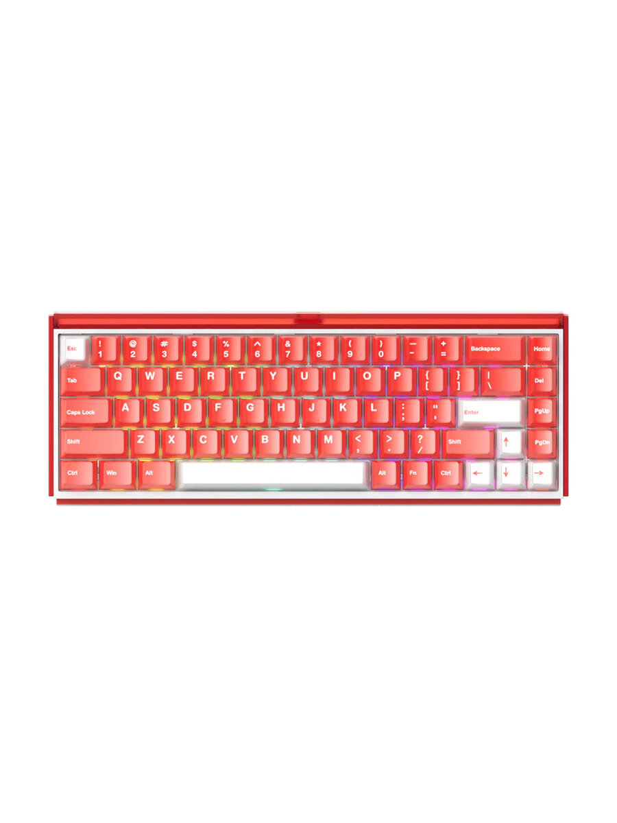 AKKO RAY68 HE Magnetic Wireless AstroAim Magnetic Switches, белый/красный, игровая беспроводная клавиатура