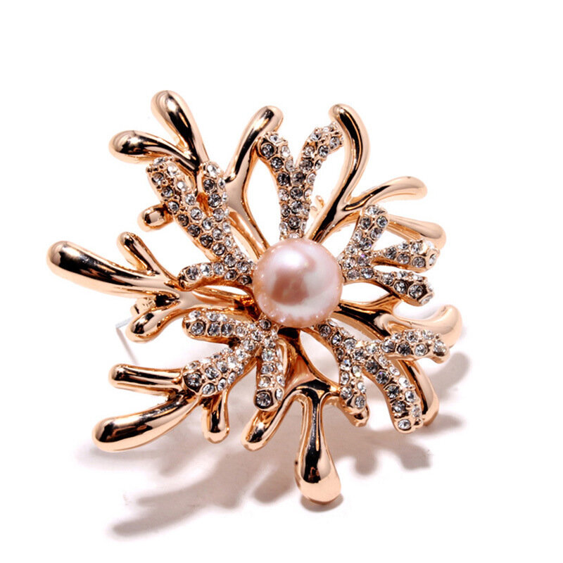 2026 Фабрика на заказ Брошь с ринestone и коралловыми жемчужинами Элегантная кросс-бордерная торговля Пальто Куртка Женская одежда