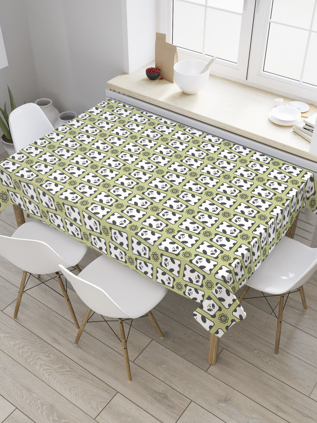 Скатерть прямоугольная JoyArty "Винтажный текстиль" из сатена, 120x145 см