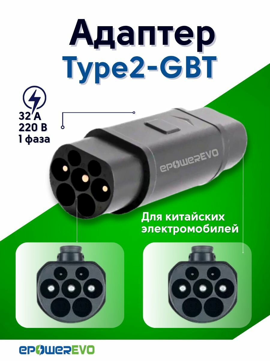 Переходник для зарядки китайского электромобиля Type 2 - GBT 220В