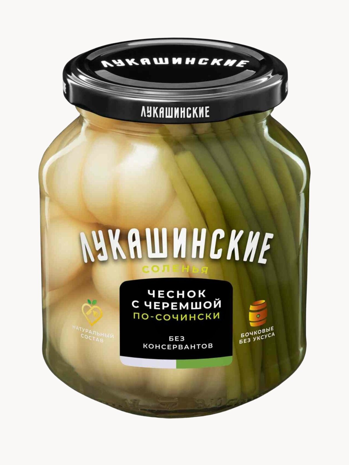 Чеснок с черемшой лукашинские по-сочински 340г ст/б