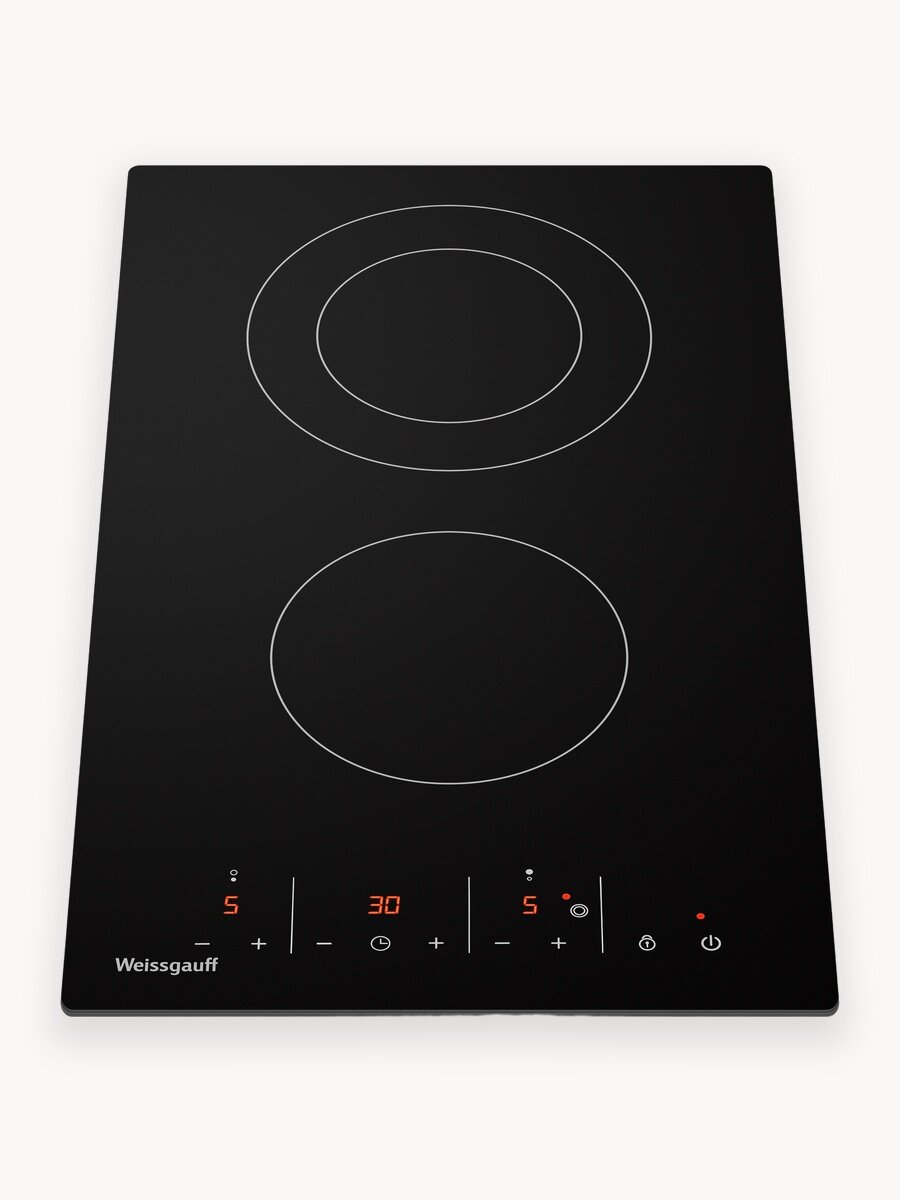 Варочная панель Weissgauff HV 312 BKS, Таймер до 99 минут, 9 уровней мощности