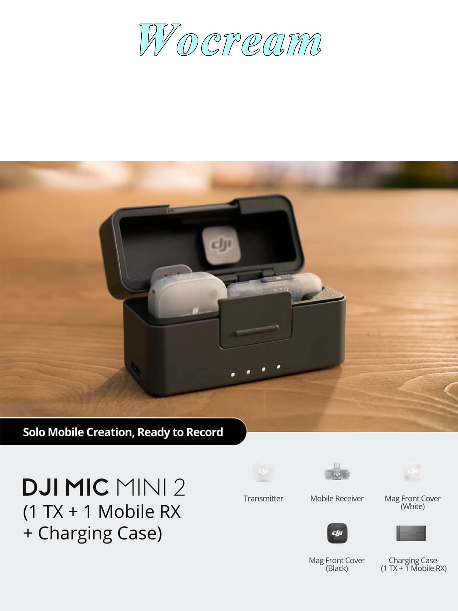 DJI Микрофон для мобильного устройства DJI Mic Mini 2 (1 TX + 1 Mobile RX + Charging Case)(второе поколение мини-микрофона DJI) для мобильного устройства, хром, черный