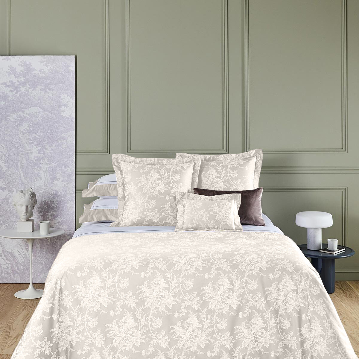 Семейный комплект постельного белья Yves Delorme Aurore Nacre