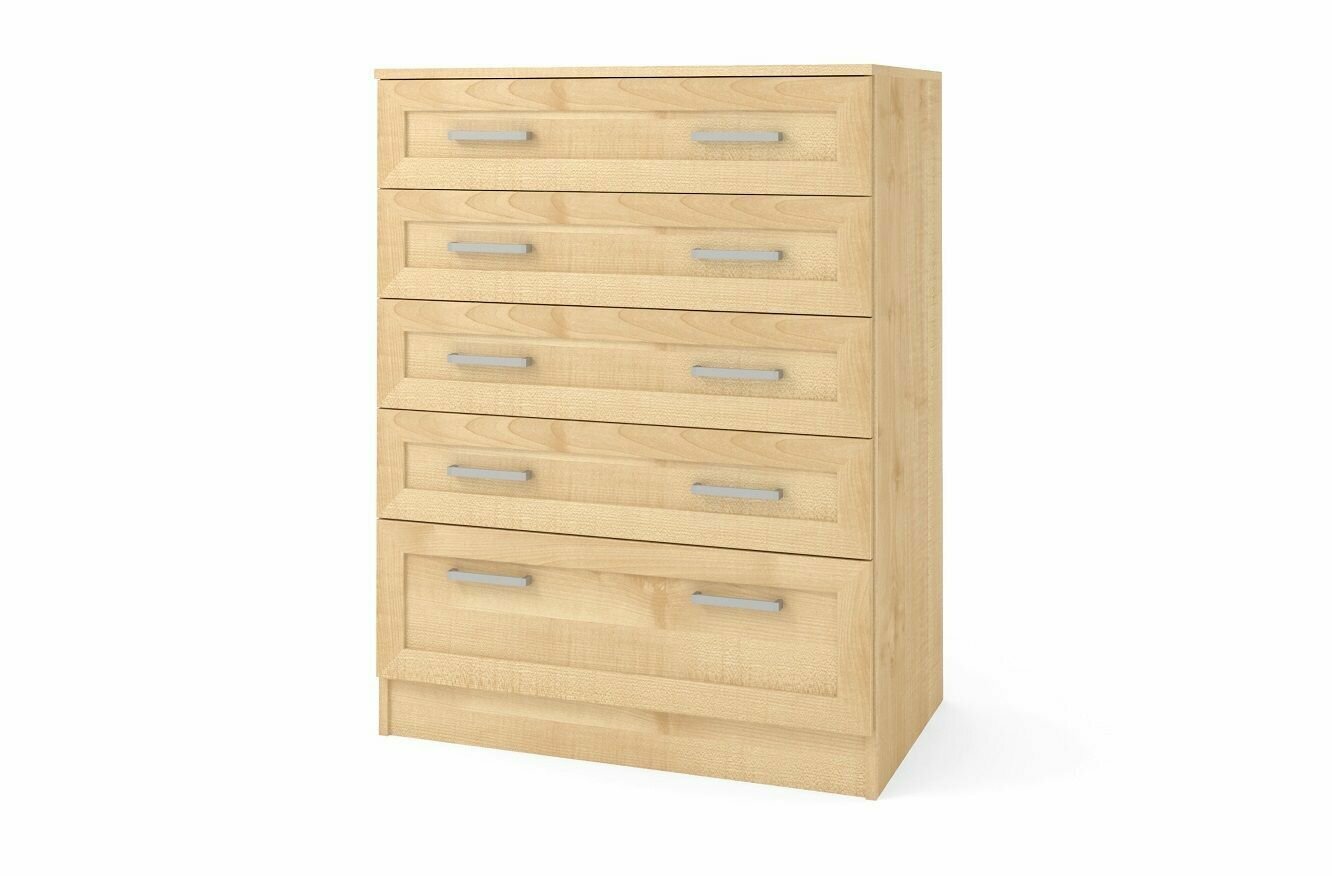 Комод К-4 80х50х108 5 ящиков, клен танзау, рамка квадро