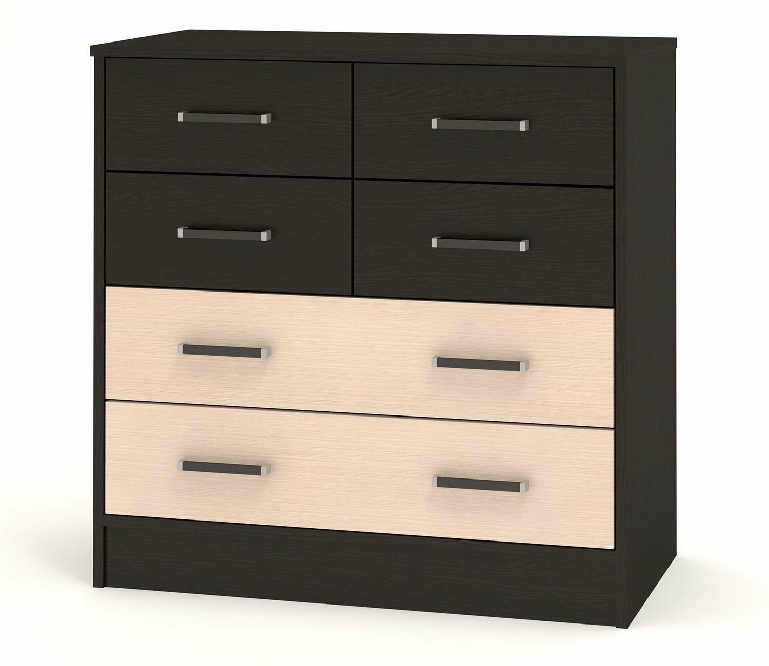 Комод Ричард 4.4 ЛДСП 80х42х80 венге цаво, дуб млечный, 6 ящиков