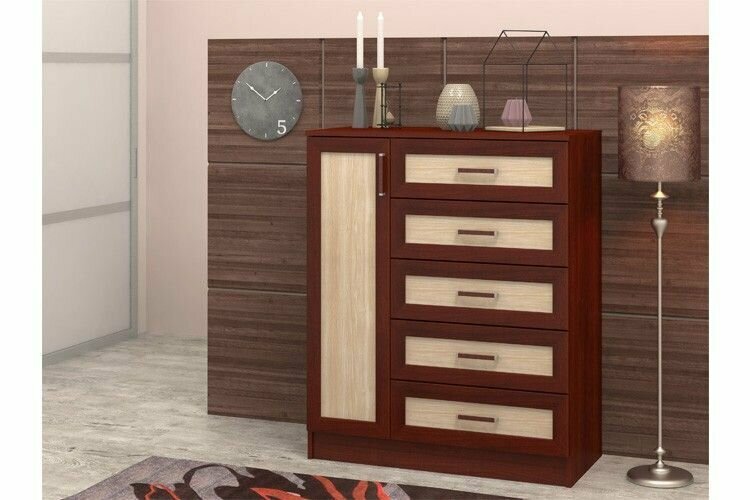 Комод Арлен 3 ноче мария луиза, ясень шимо светлый, рамка квадро