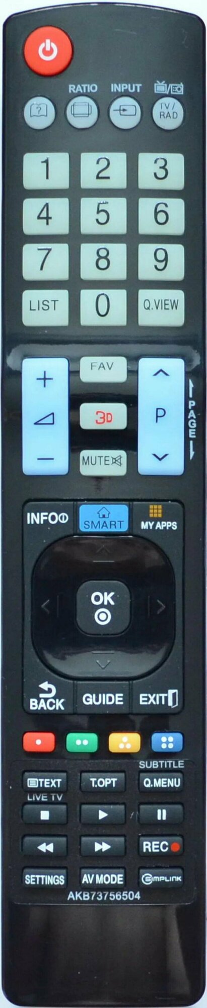 Пульт LG AKB73756504 для телевизора 32LM640S, 42LM760T, 47LM640T