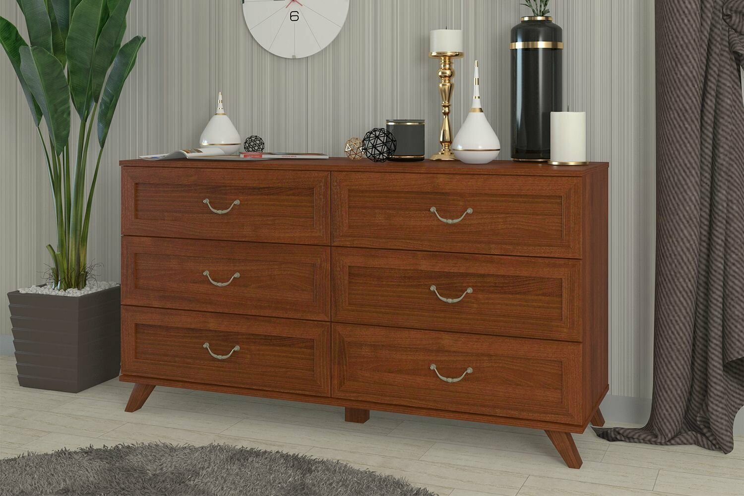 Комод Ренди 7М 140х40х80 ноче мария луиза, рамка квадро МДФ, ножка №1