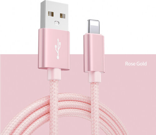Кабель Ks-is KS-292RO-1 USB-Lightning розово-золотистый 1м