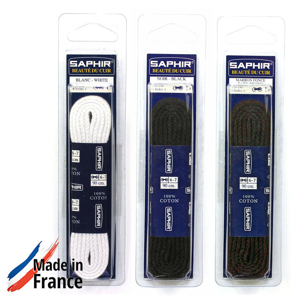 SAPHIR Шнурки 90 см. круглые толстые 4 мм, цветные. (тёмно-синий (06))