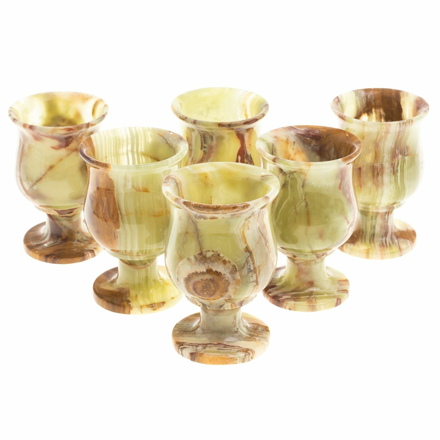 Набор рюмок из оникса в футляре 6х9,5 см 100 мл (2,5х4) 6 шт 123960