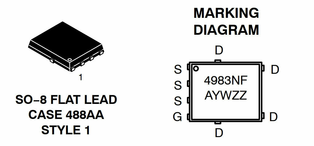 Микросхема NTMFS4983NF N-Channel MOSFET 30V 106A SO-8FL