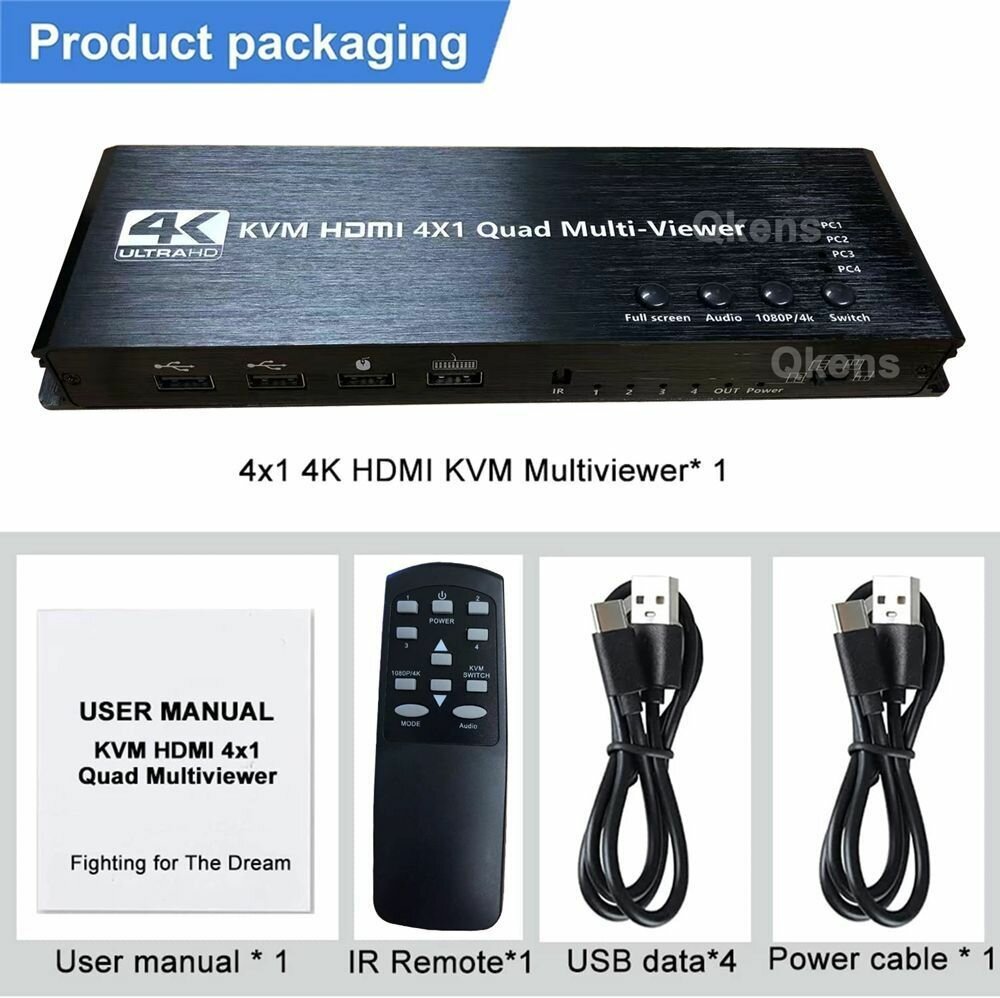 HDMI KVM Свитчер 4x1 Quad Multi-viewer — фото 1