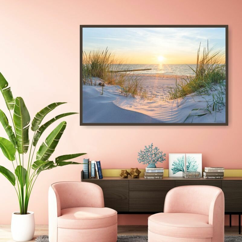 Постер Закат На Пляже Балтийского Моря 40х30 см в тубусе ПолиЦентр
