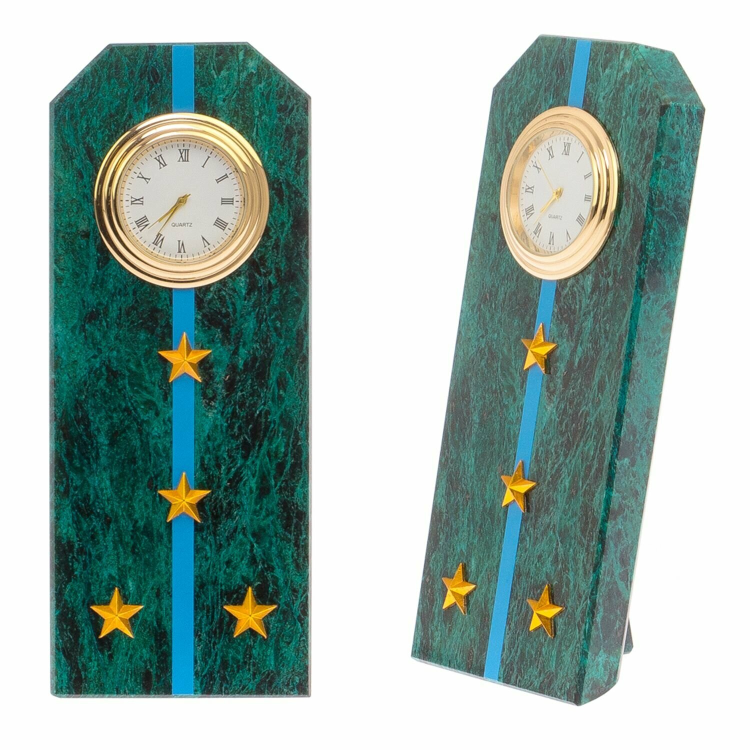 Часы "Погон капитан ВВС, ВКС, ВДВ" камень змеевик