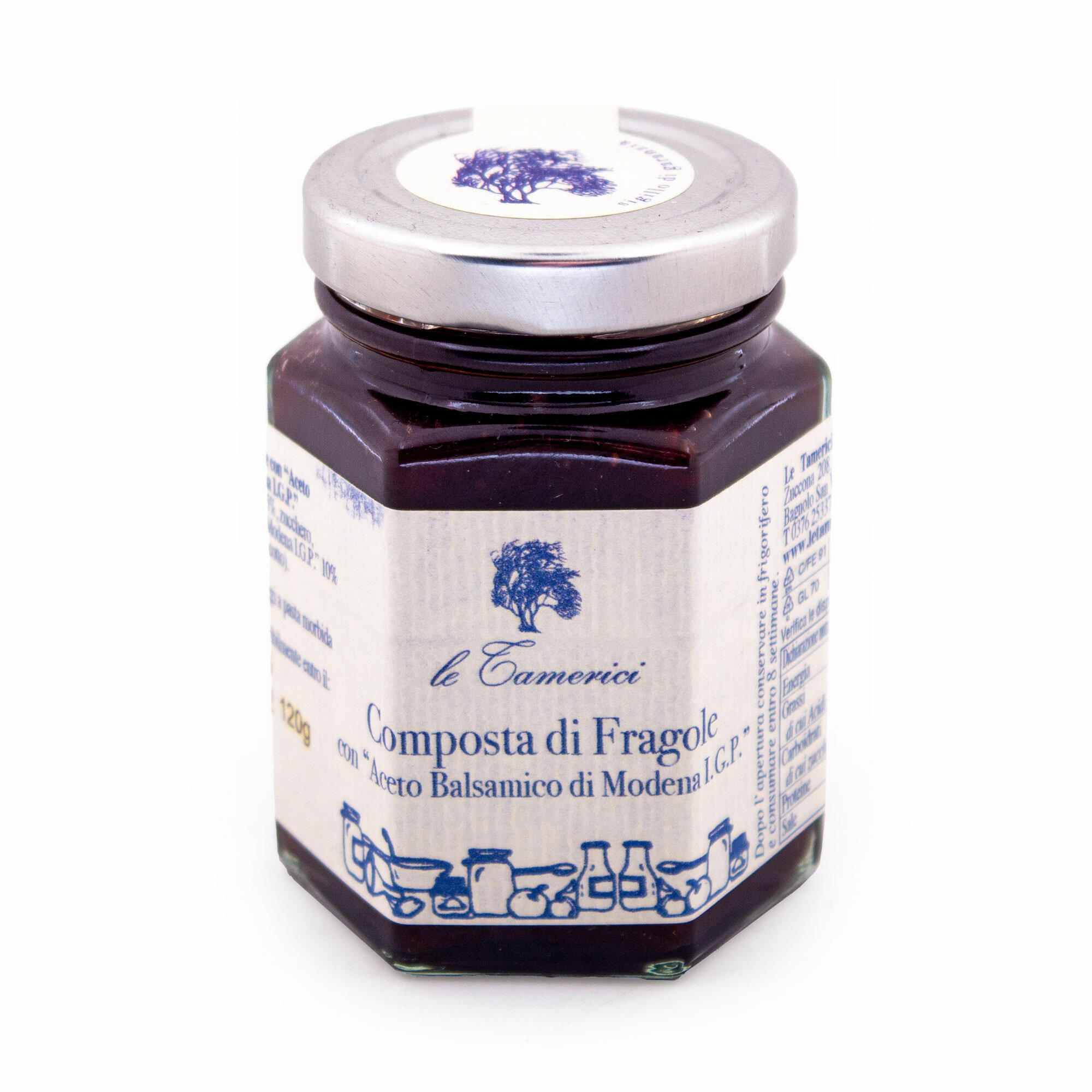 Соус на основе клубники с бальзамическим уксусом из Модены IGP, LE TAMERICI, 0,120 кг (ст/б)