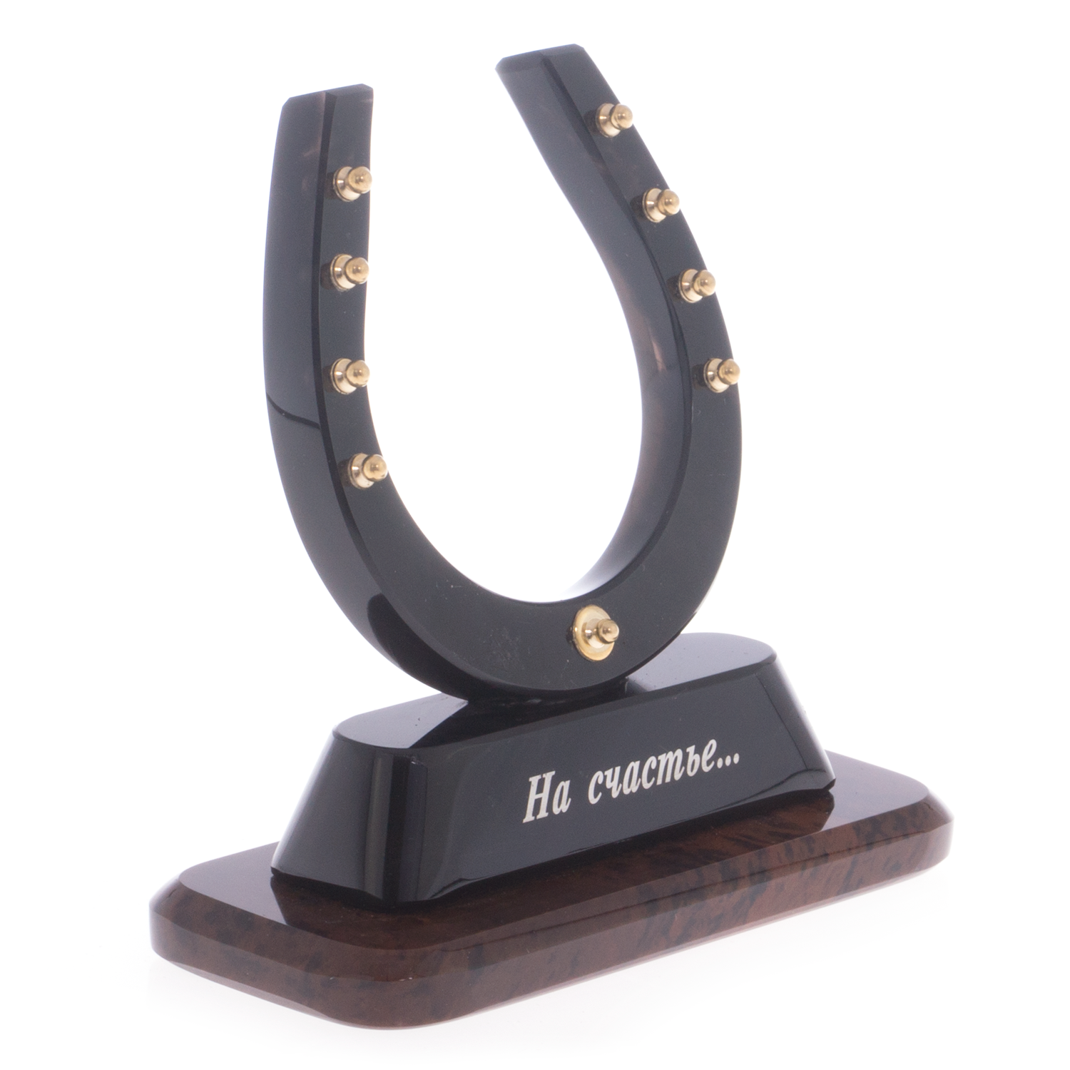 Подкова "На счастье" камень обсидиан 121967