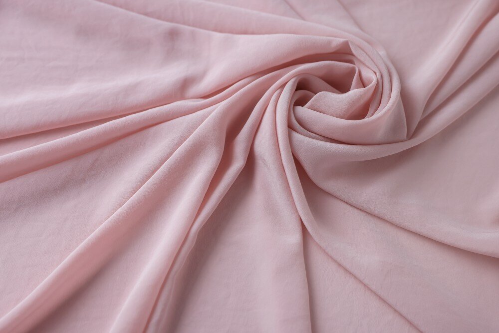 Ткань крепдешин розовый с вареным эффектом, ширина 1.36 м