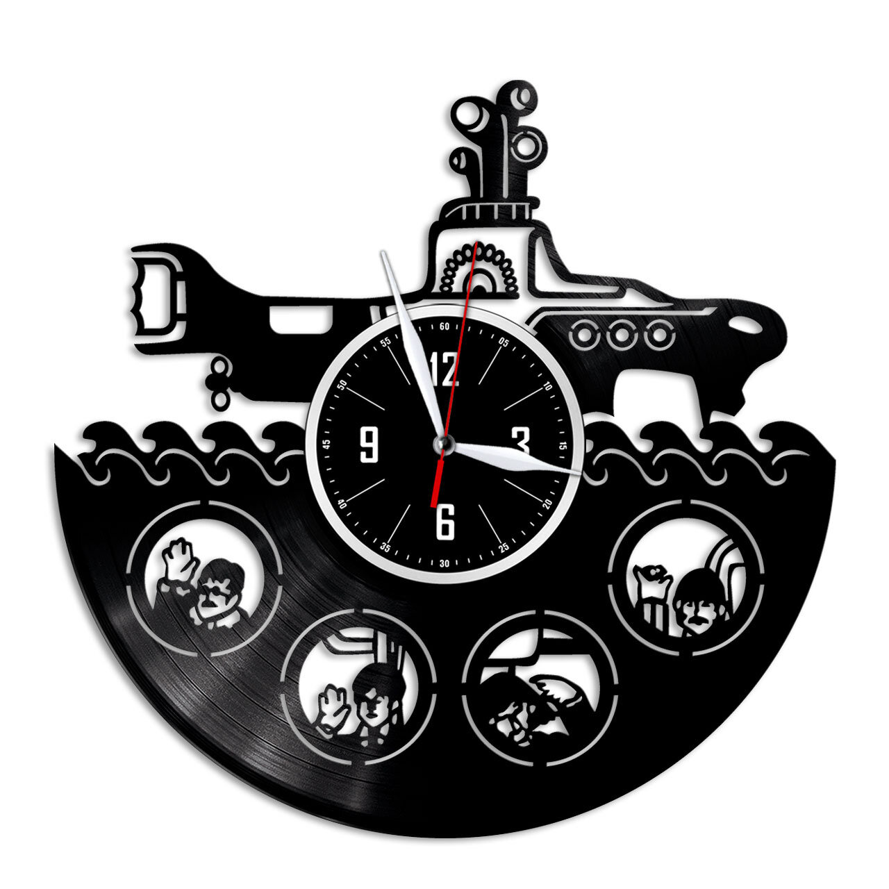 Битлз - настенные часы из виниловой пластинки