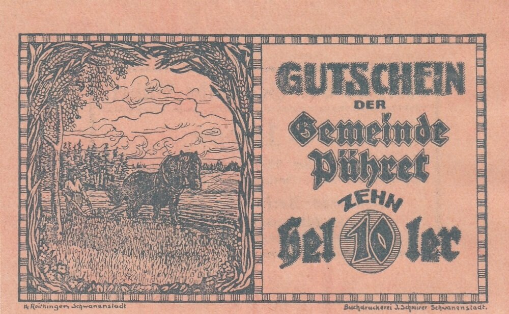 Австрия, Пюрет 10 геллеров 1914-1920 гг. (2)