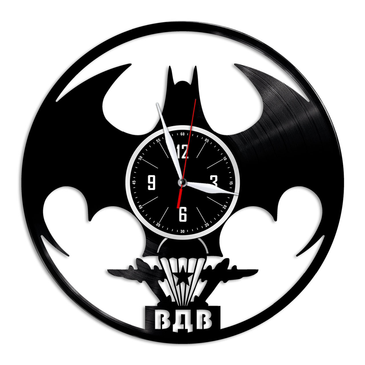 Разведка ВДВ - настенные часы из виниловой пластинки