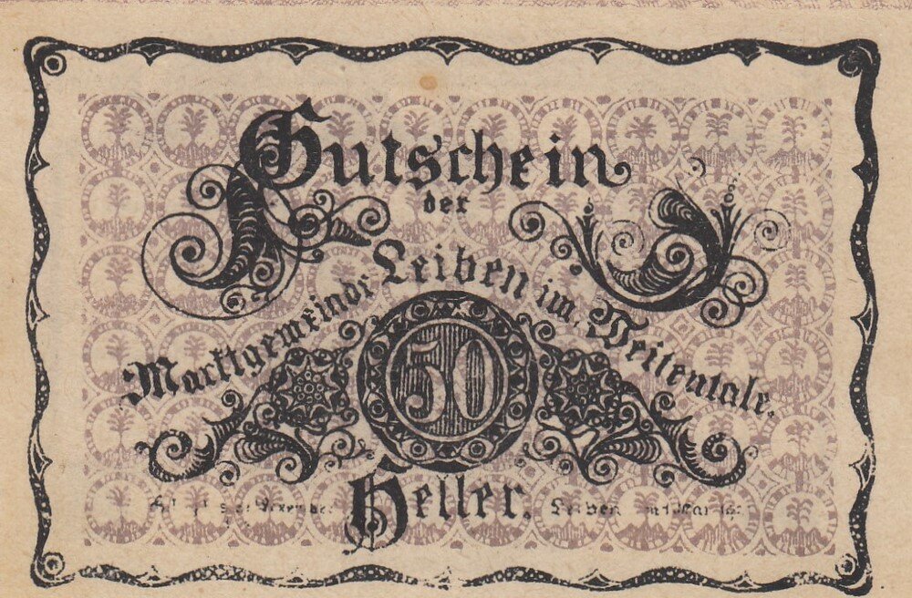 Австрия, Лайбен 50 геллеров 1920 г.