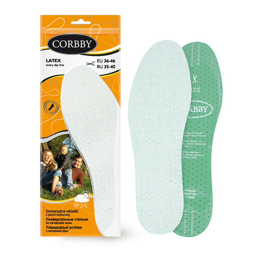 Стельки CORBBY повседневные Latex, безразмерные.