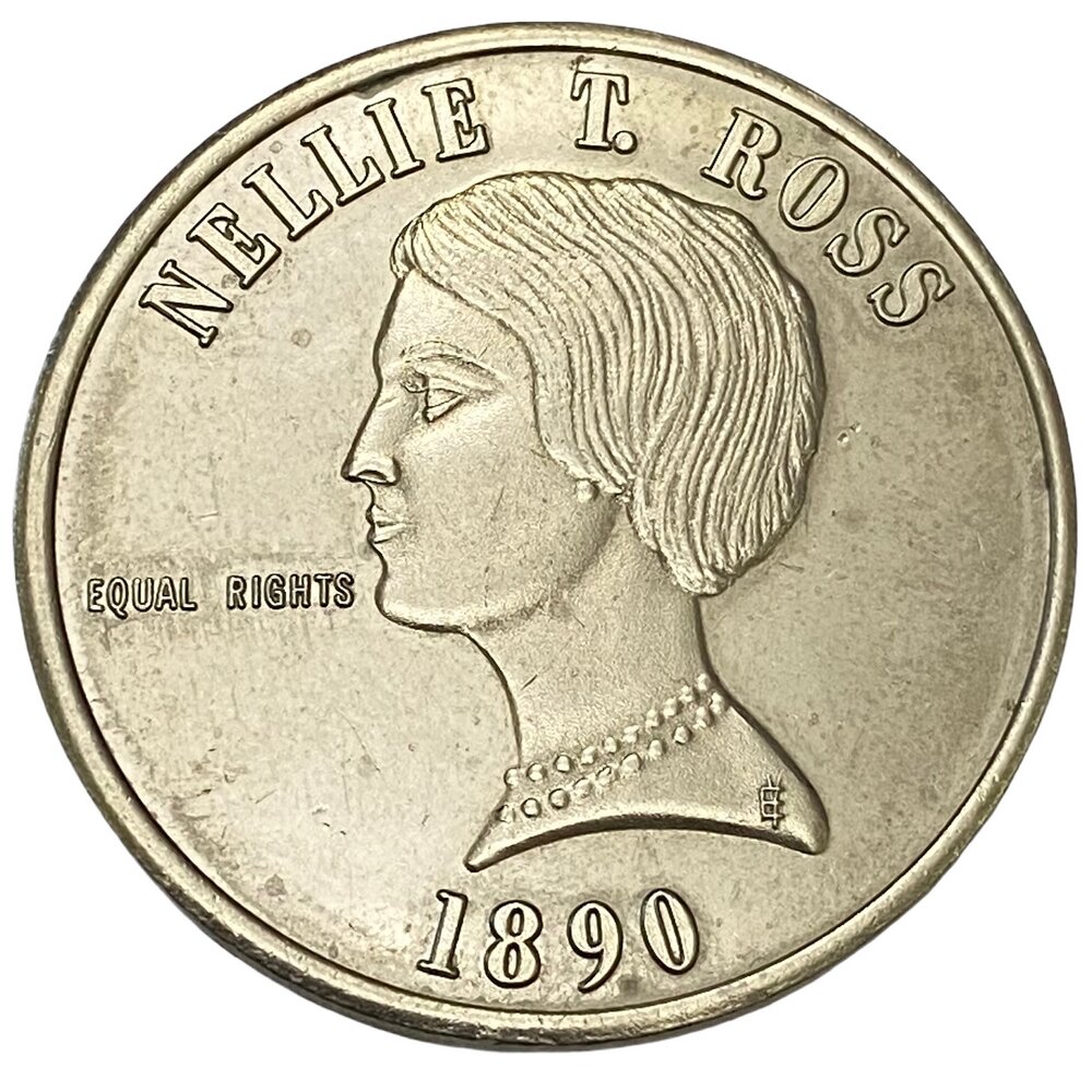 США, настольная медаль "Штат Вайоминг. Н. Т. Росс" 1990 г.