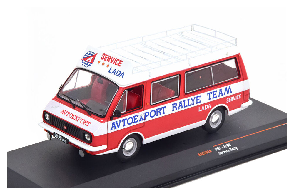 Модель коллекционная IXO Raf 2203 техничка avtoexport lada rally team с багажником 1982 red