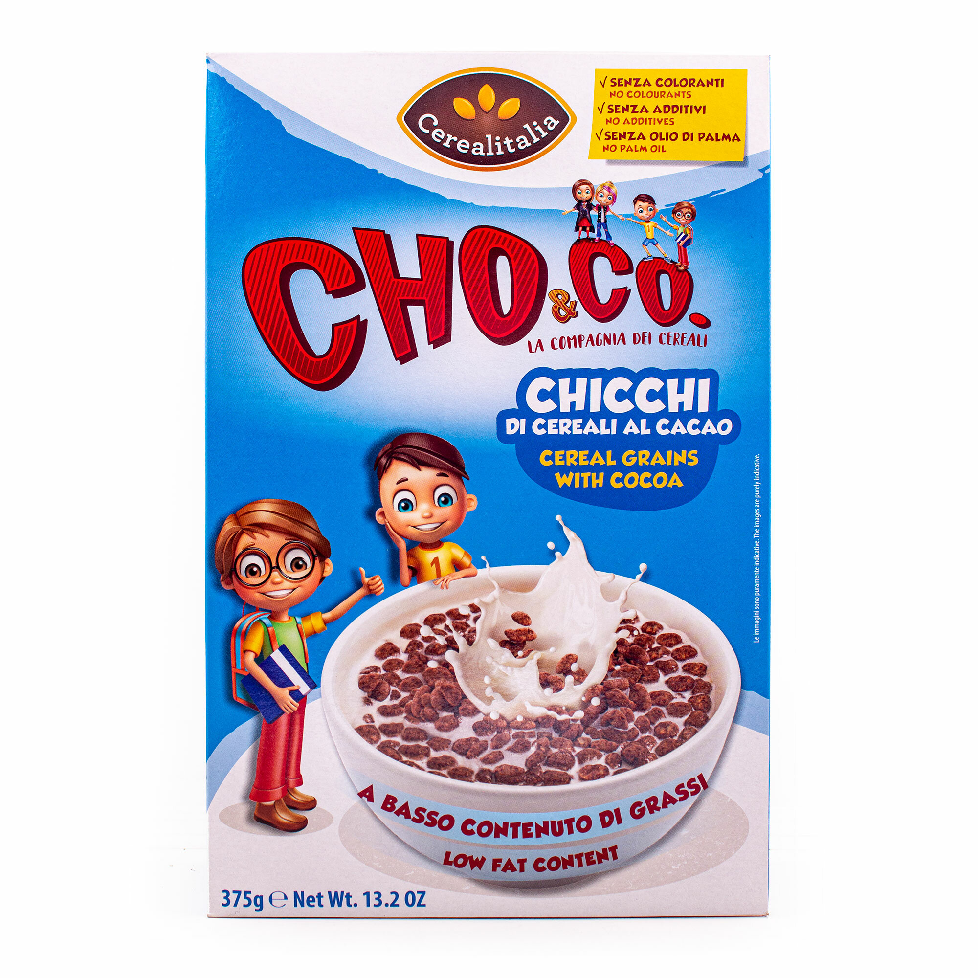 Сухой завтрак хлопья с какао CHO&CO, CEREALITALIA, 0,375 кг (карт/кор)