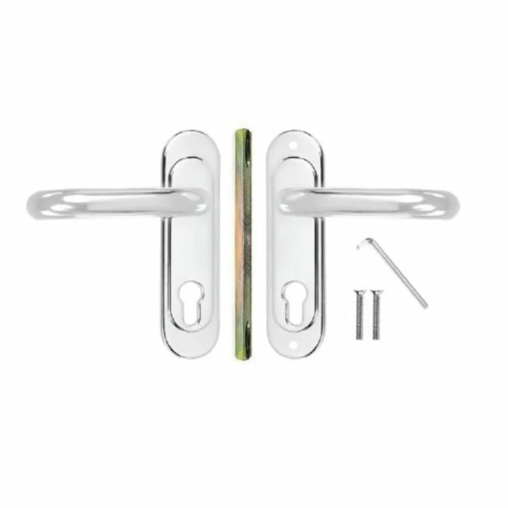 Ручка на планке CRIT 05517, сталь, гальваника, овальная, хром
