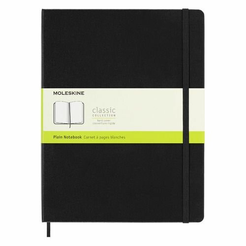 Блокнот Moleskine Classic, 192стр, без разлиновки, твердая обложка, черный [qp092]