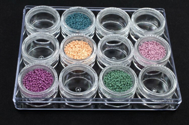 Контейнеры для мелочей 13х9,8х2см, 12 штук, размер контейнера 3х1,7см, 1005-033, 1уп