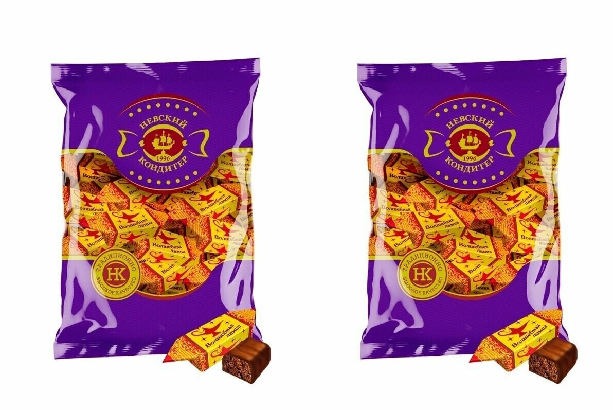 Невский Кондитер Конфеты Волшебная лампа с вафельной крошкой в шоколадной глазури 1000 г, 2 шт