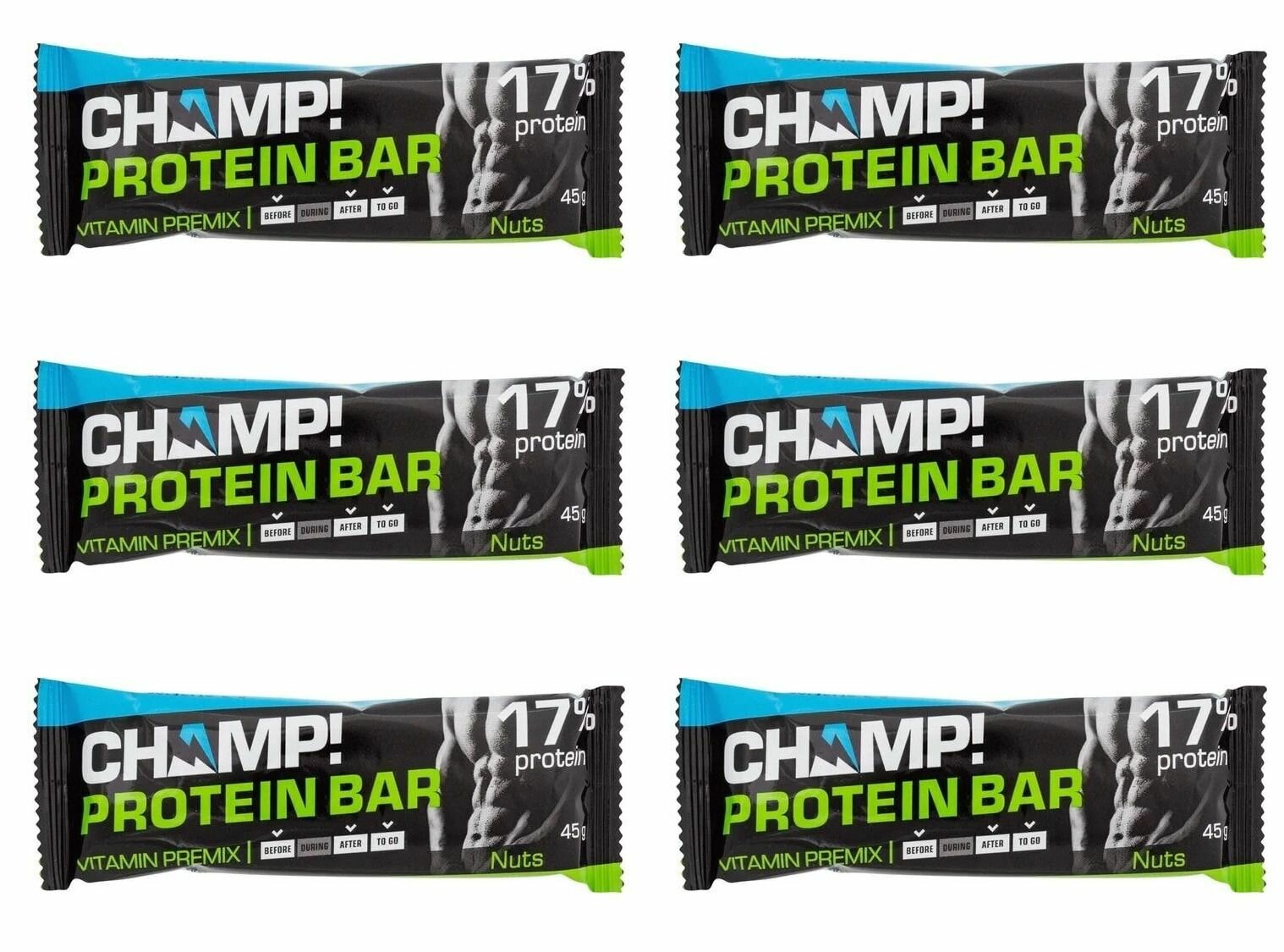Champ! Батончик протеиновый ореховый, 45 гр, 6 шт
