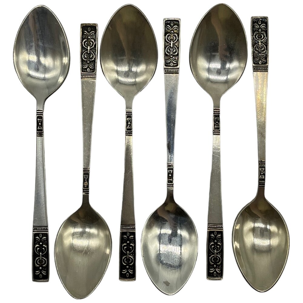 Ложка чайная "Узор" (набор 6 шт), металл, 1970-1980 гг, СССР