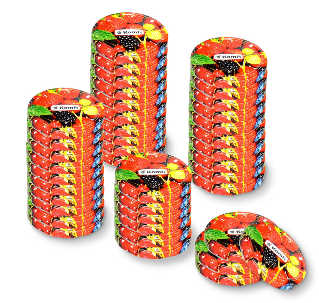 Крышка для консервирования твист, винтовая, диаметр 82мм, 40шт, разноцветная