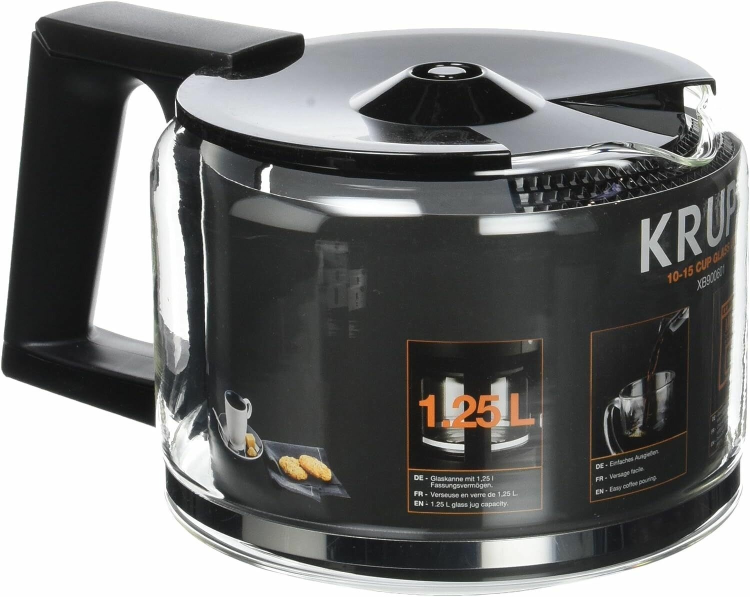 Колба на 10-15 чашек с крышкой для кофемашин Krups, XB900601