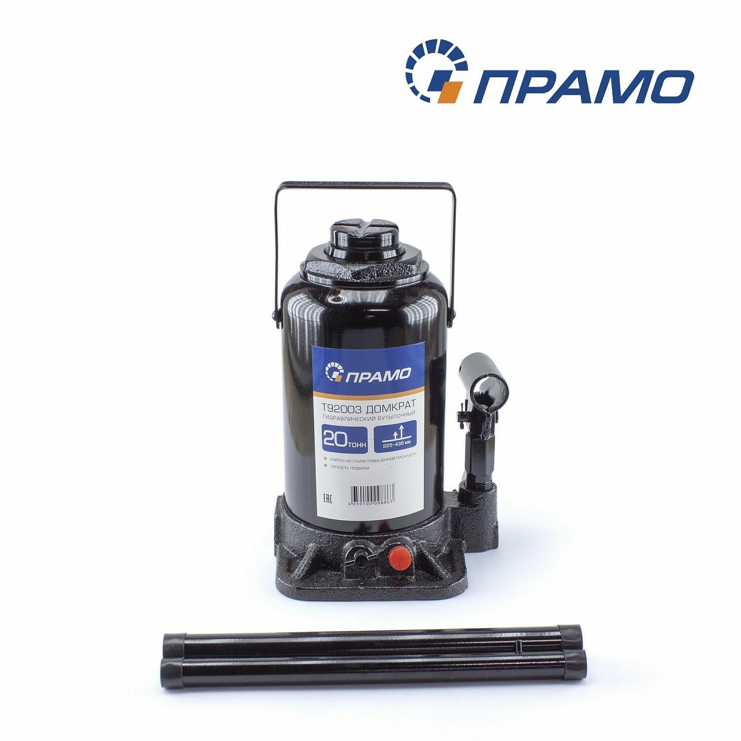 Домкрат 20 т. гидравлический бутылочный (225-435 мм) "прамо", T92003