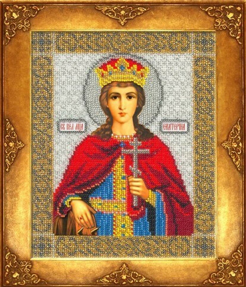 Набор для вышивания Русская искусница #317 Св. Екатерина, Вышивка бисером, 18 x 22.5 см