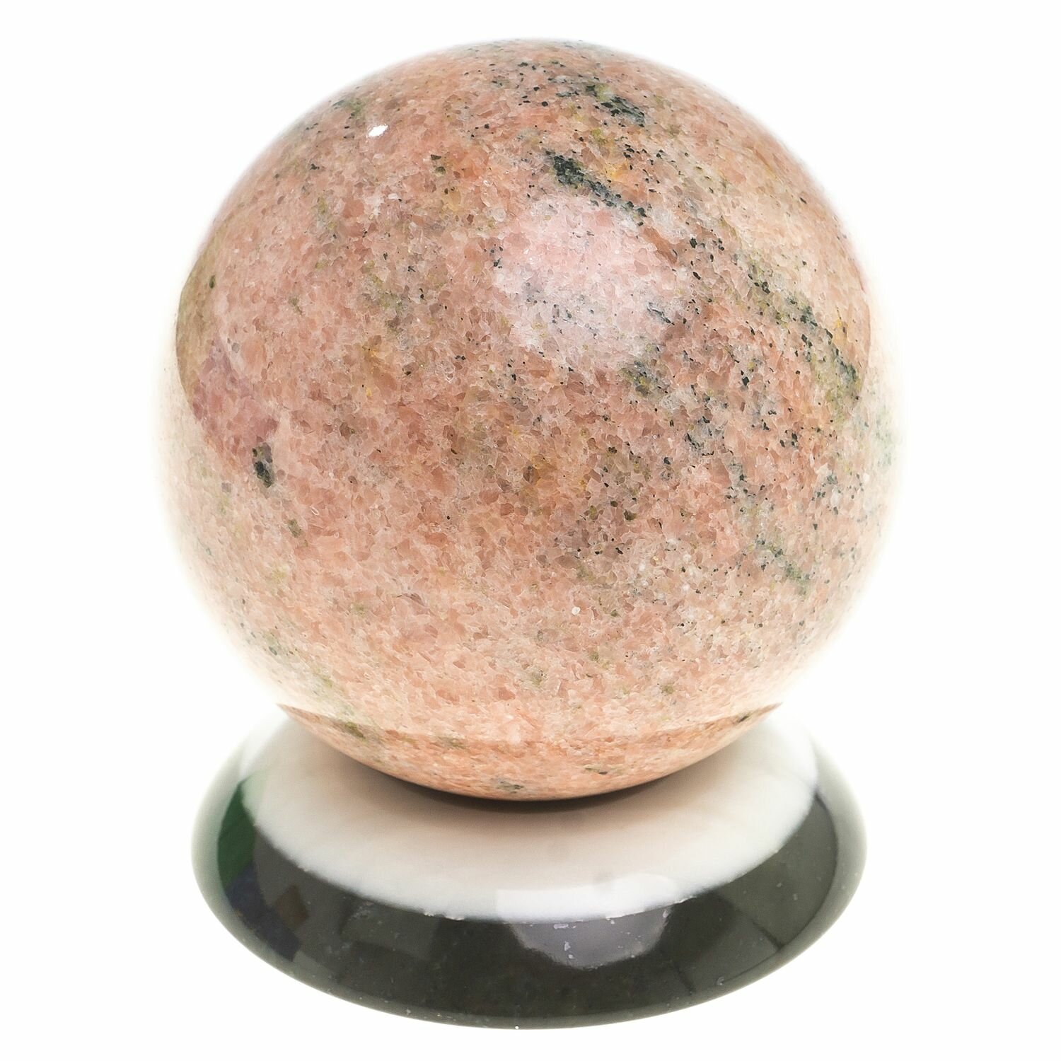 Шар "Антистресс" из розового мрамора 9 см на подставке 124085