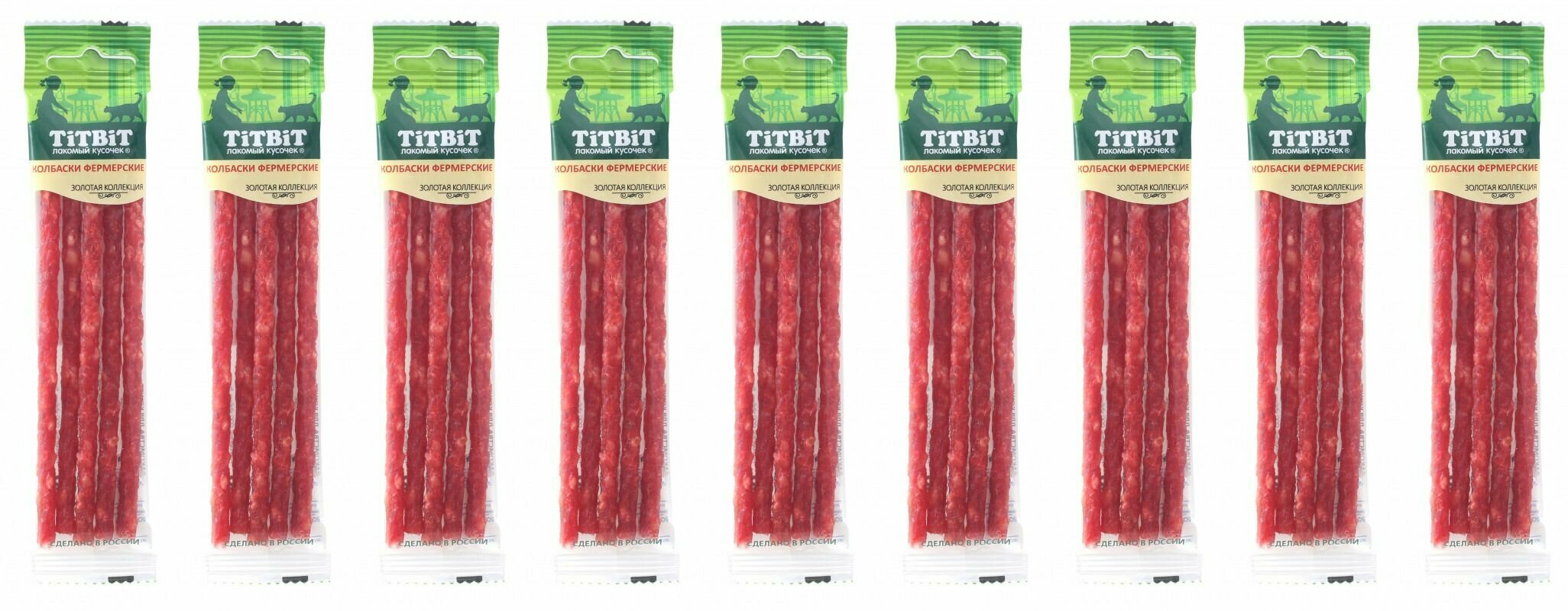 Titbit Лакомство для кошек Колбаски Фермерские, Золотая коллекция, 20 гр, 9 шт