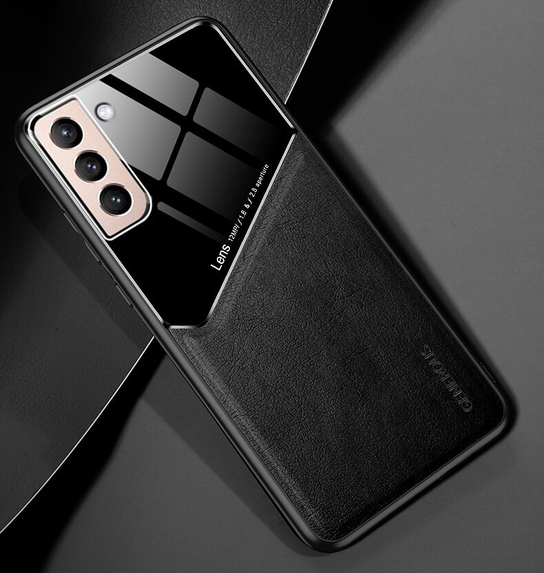Чехол MyPads для Samsung Galaxy S23 Plus + из силикона, со вставками из импортной эко-кожи и оргстекла, и магнитом