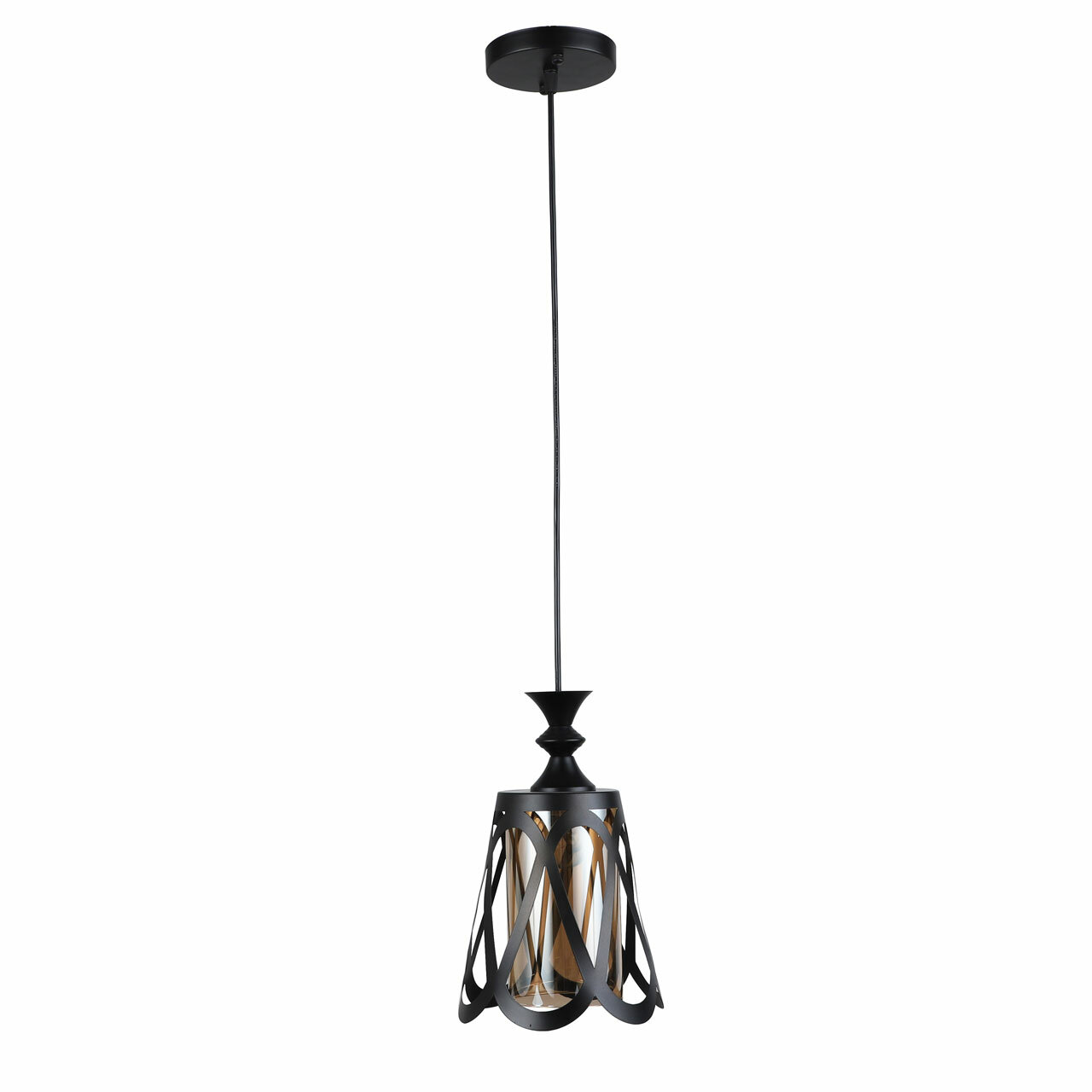 Светильник подвесной, люстра ясенсвет Соло 112012301, 1*60W E27 2700К, цвет: черный, коричневый