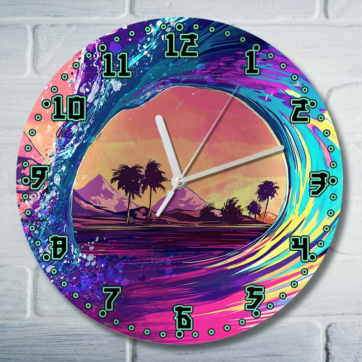 Настенные часы УФ с рисунком пейзаж - 1094